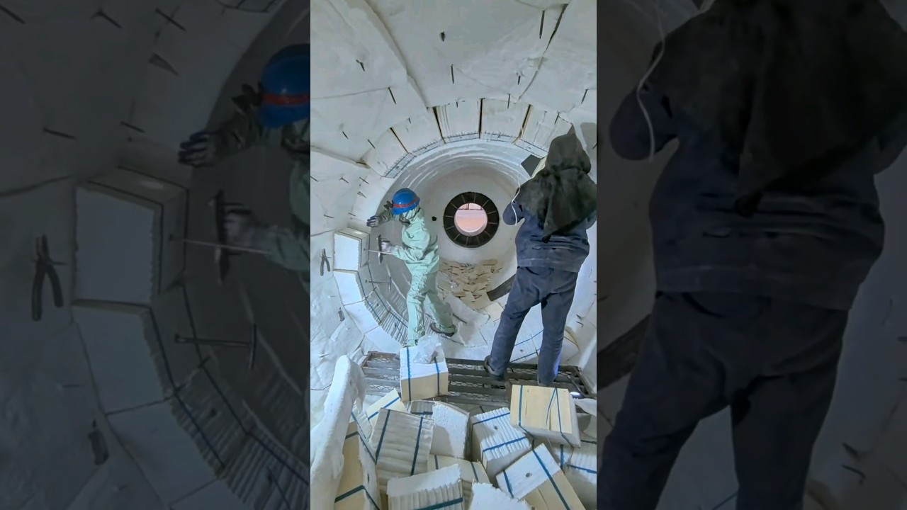 Interior Ceramic Fiber Module Installation of Industrial High Temperature Boiler#Refractory Material