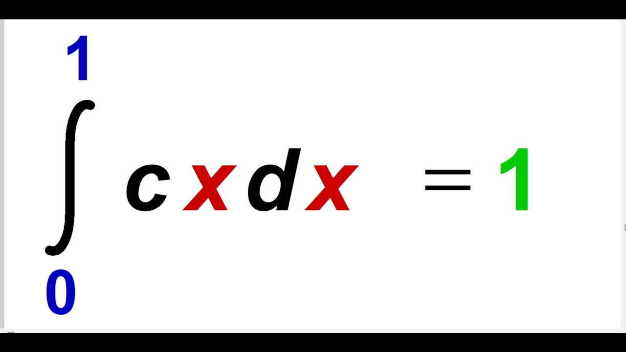 Turning cx into a PDF with normalization--Easy Example!