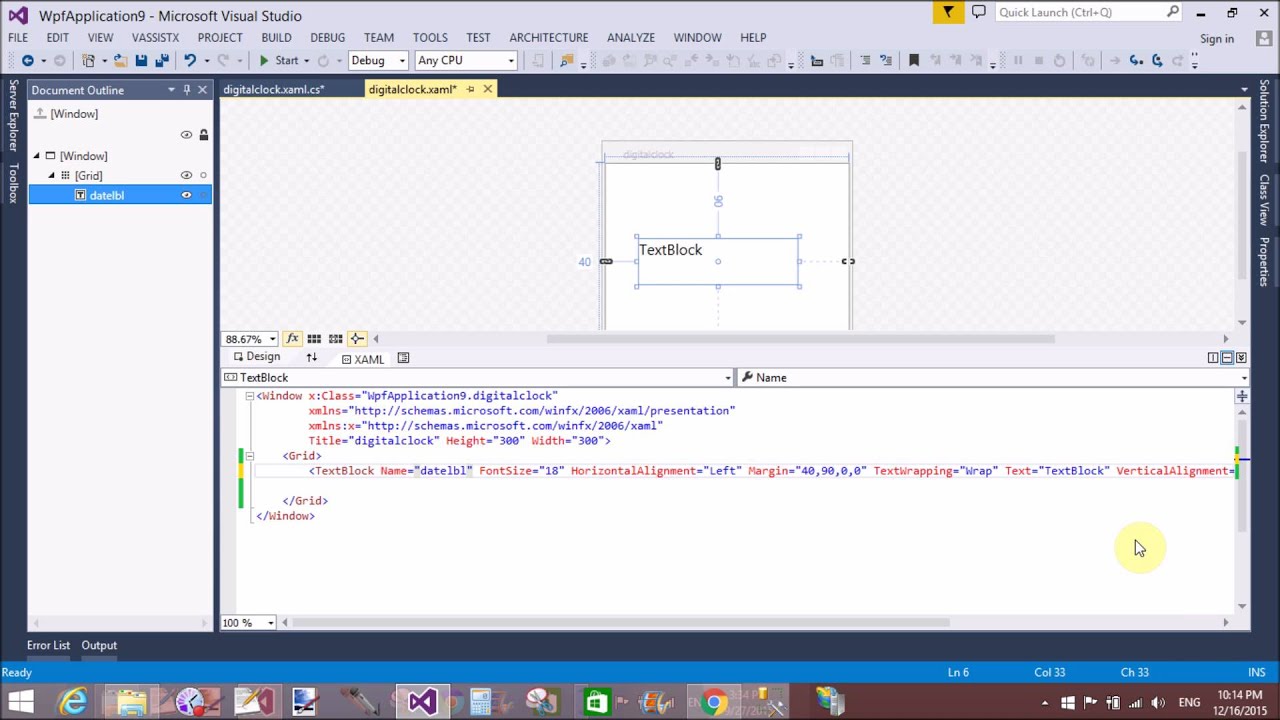 Digital clock in WPF