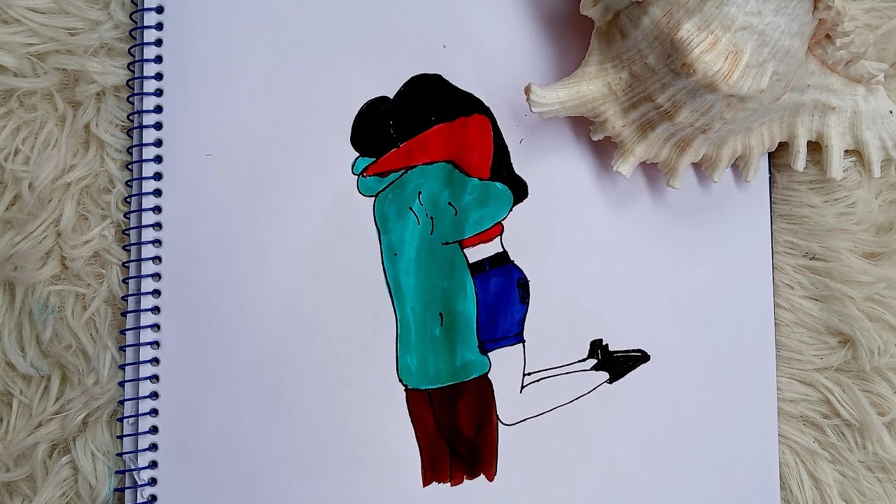 Cute Couple Hugging Drawing - Step by step drawing / How to draw a hugging couple easy / Love Art