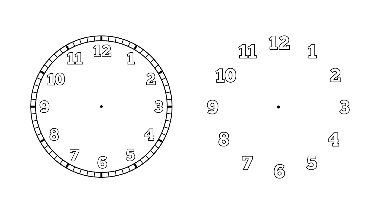 Outline Clock Face Template Cricut Silhouette Svg Vector Clip Art Design Eps Png Dxf Cut File\
