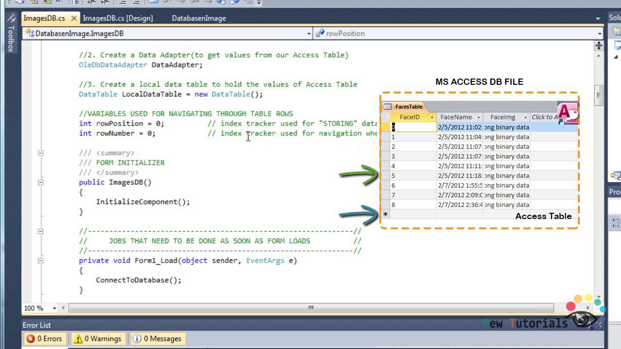 How to Read/write data from/to MS Access Database using C# winform (4_7)