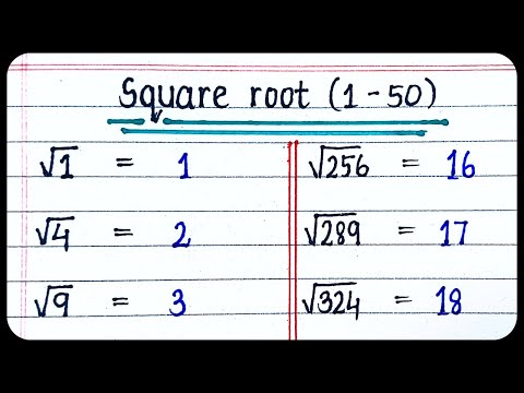 Square root 1 to 50 || Learn 1 to 50 square root