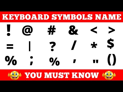 Symbols Names in English | Useful List of Symbols | Keyboard Symbols Name | Names of Symbols