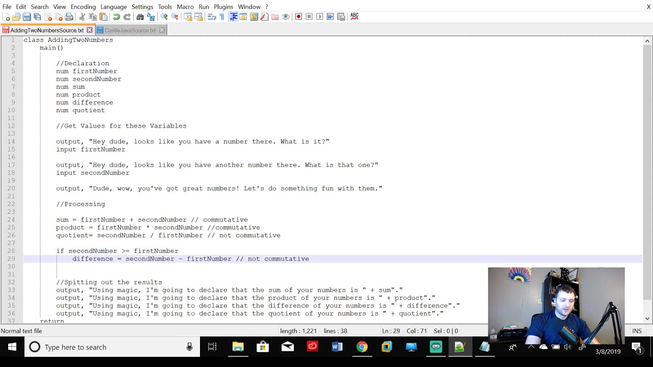 Java Pseudocode Tutorial | Decisions | Bulletproofing our program a little