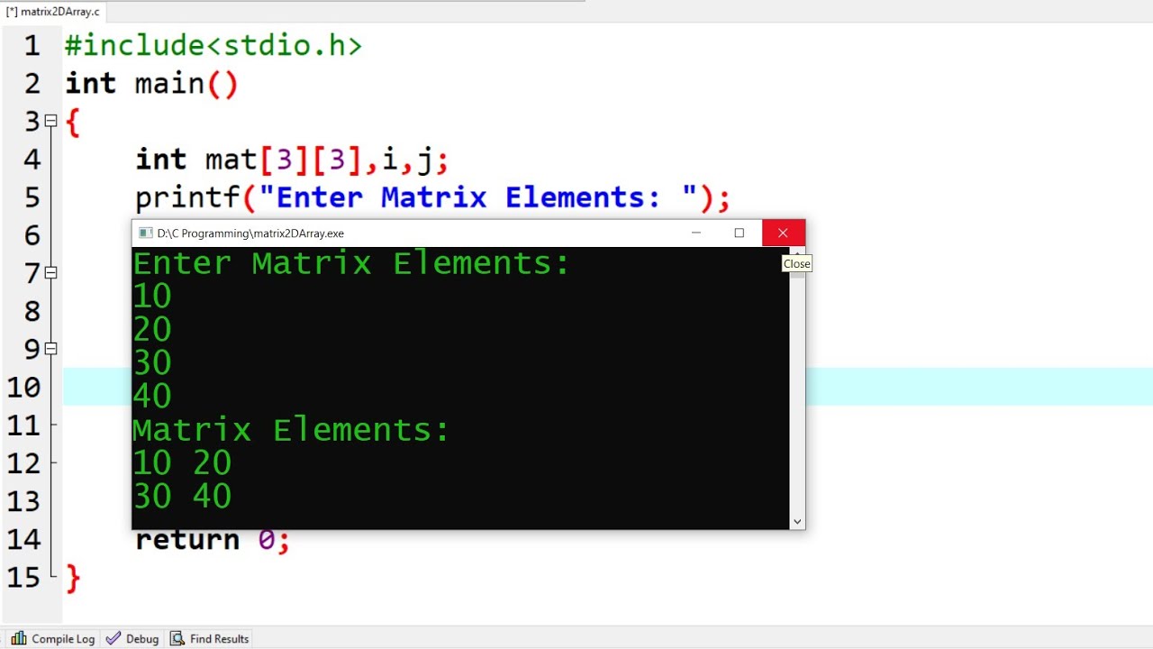 c program to print matrix | learn coding