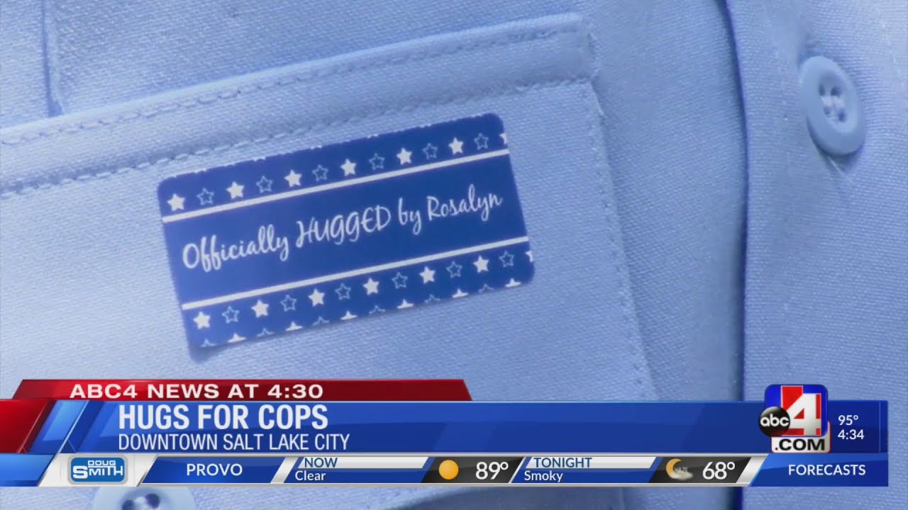 Girl on mission to hug police officers in all 50 states visits Salt Lake City