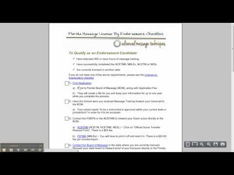 Florida Massage License Application Process
