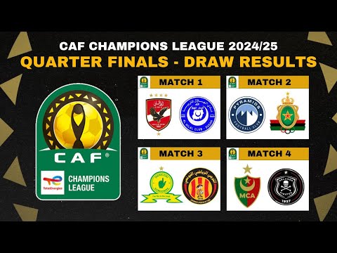 CAF Champions League 2024/25 Quarter Final Draw Results - 2024/25 TotalEnergies CAFCL Quarter Final