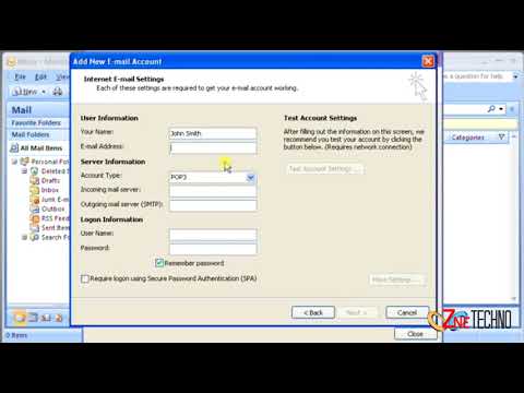 Setting Webmail to Microsoft Outlook 2007 - OzoneTechno.com