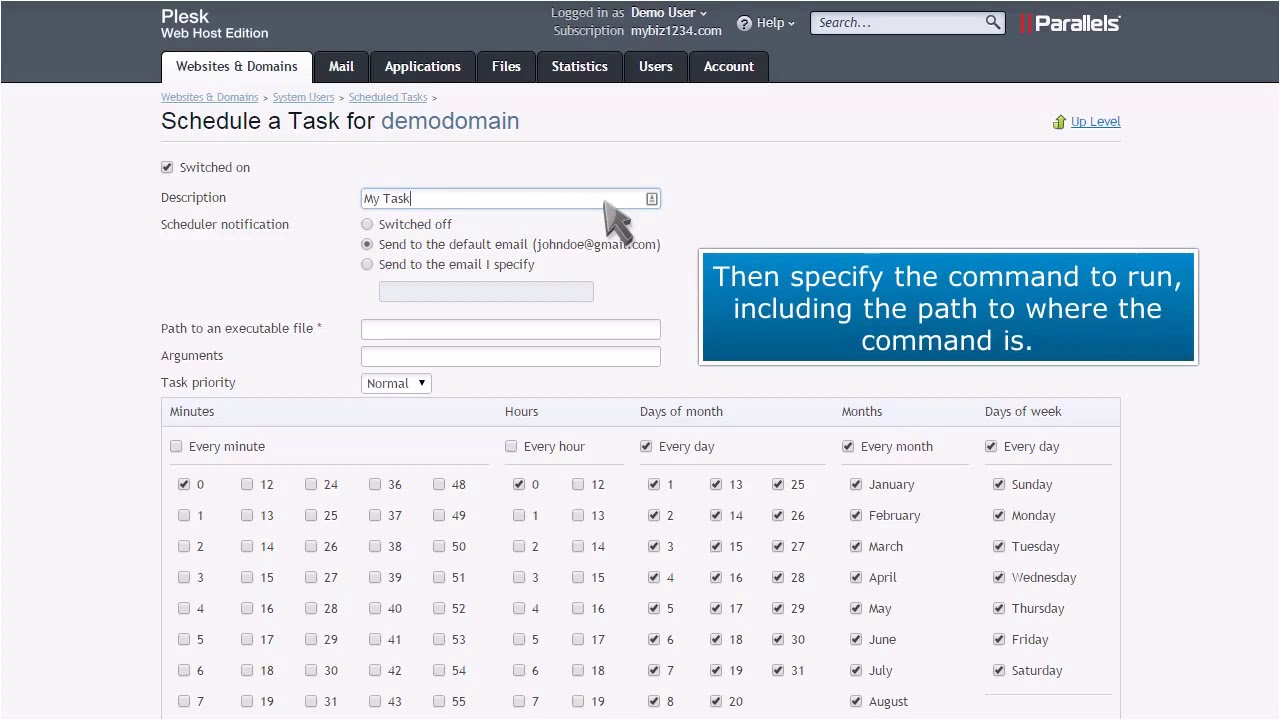 Plesk: How to Set Up Scheduled Tasks