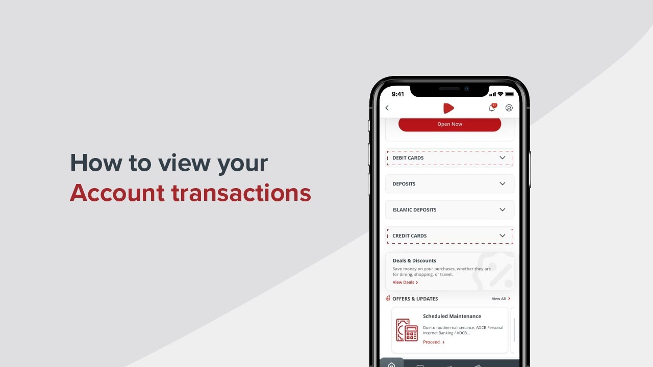 How to view your Account and Card transactions on the ADCB Mobile Banking App