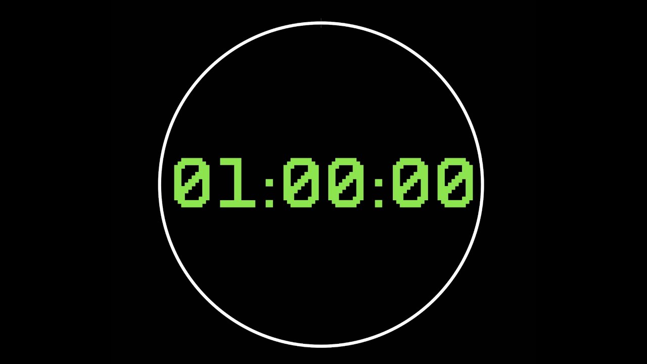 1 HOUR - COUNTDOWN TIMER - WITH CLOCK ANIMATION - HD