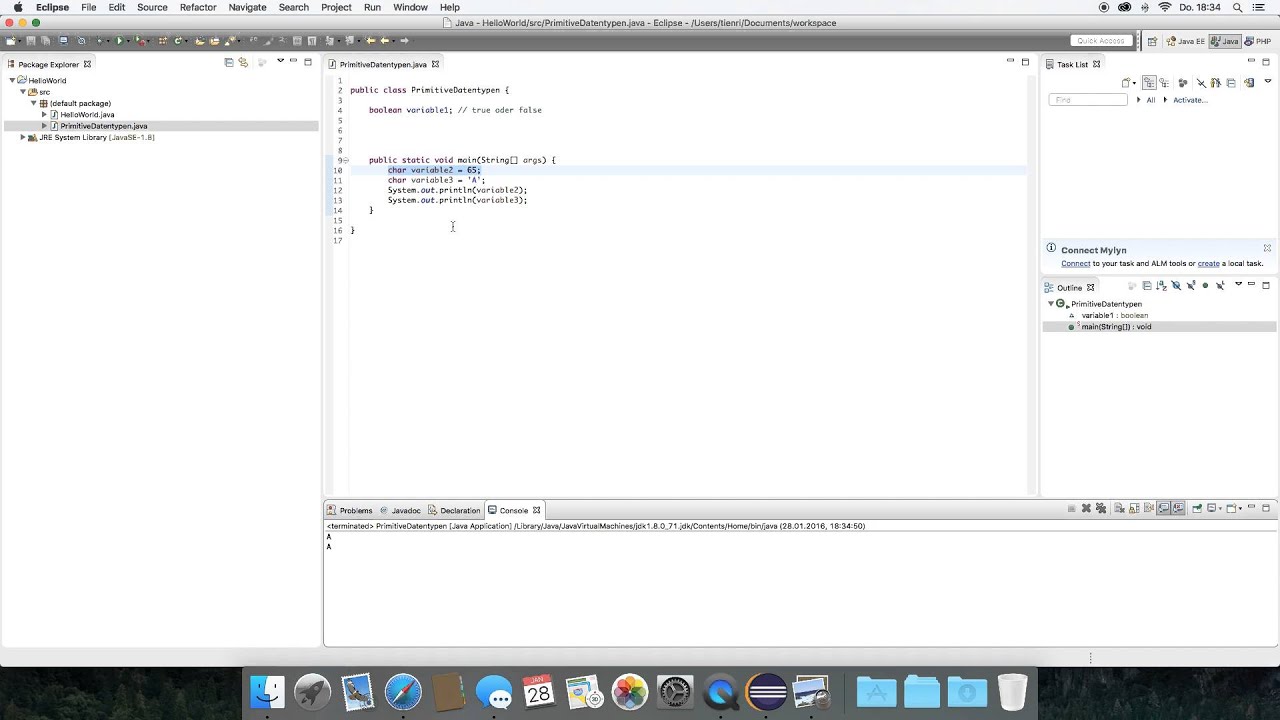 Java Tutorial n° 4 - Primitive Datentypen