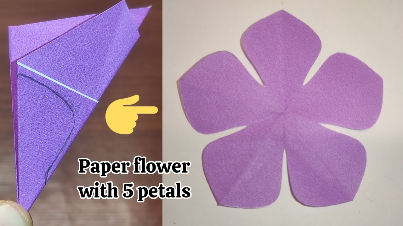 Paper flower with 5 petals //Cara membuat bunga dari kertas dengan 5 kelopak @Bundalena520