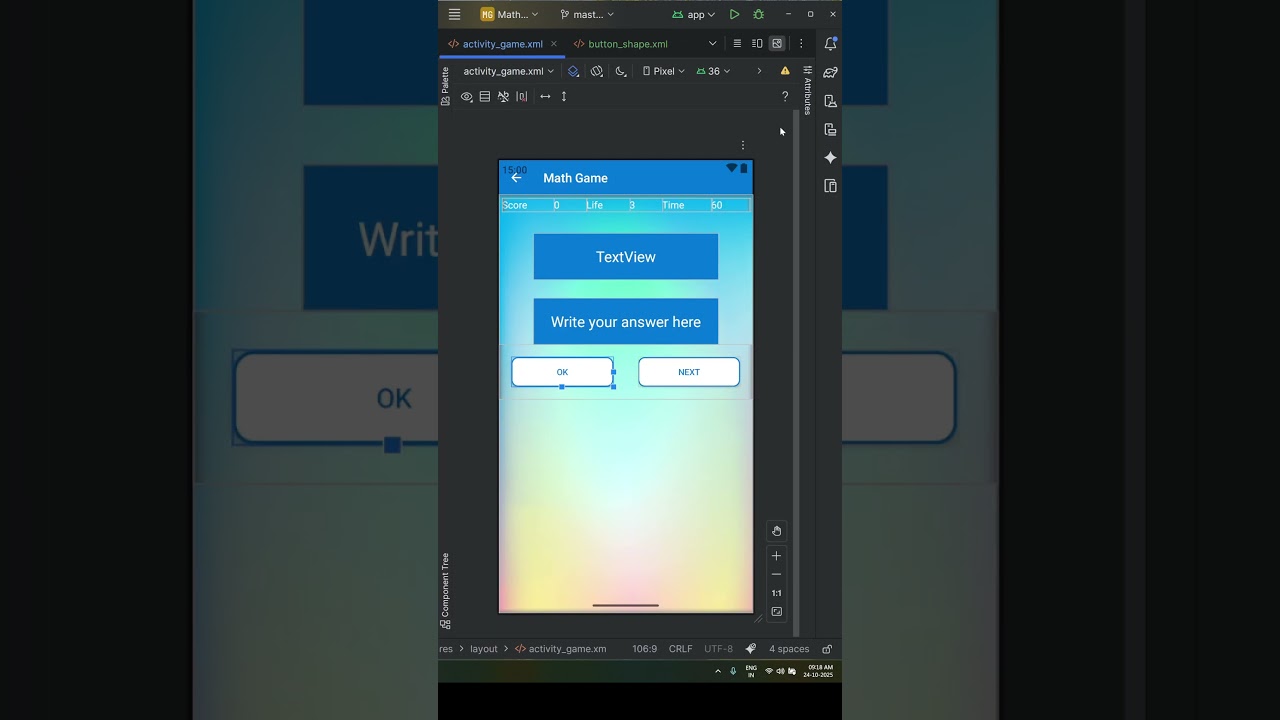Create Custom Buttons in Android Studio | Drawable XML #Shorts