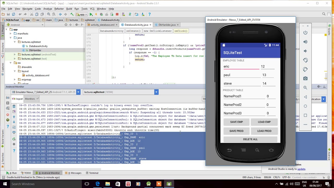Android SQLite Database with example Project : part 26
