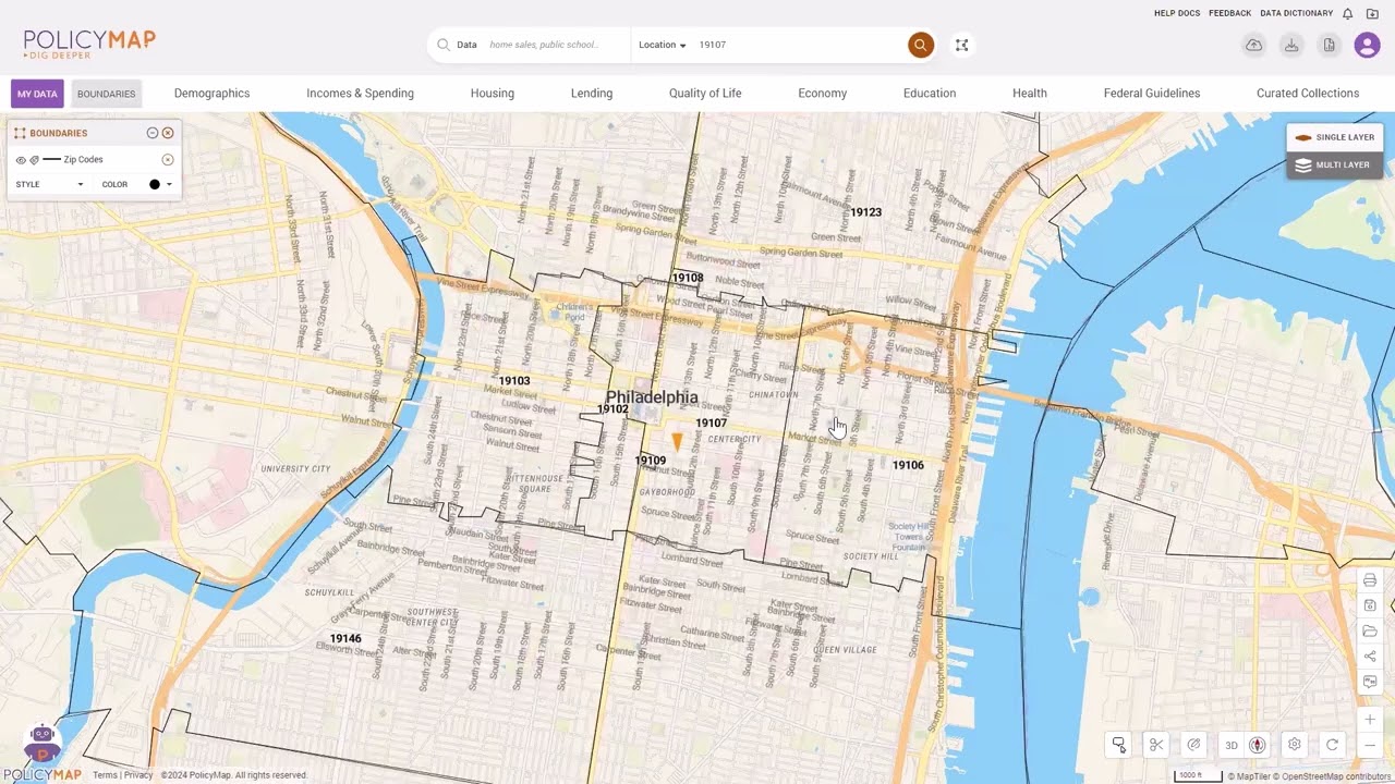 See how to load and use Map Navigation, Boundaries, and Adding Data