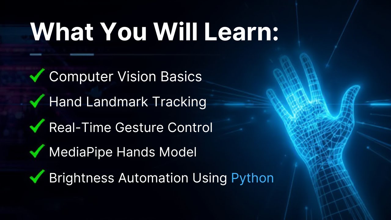 Hand Gesture Brightness Control using Python | OpenCV + MediaPipe Project