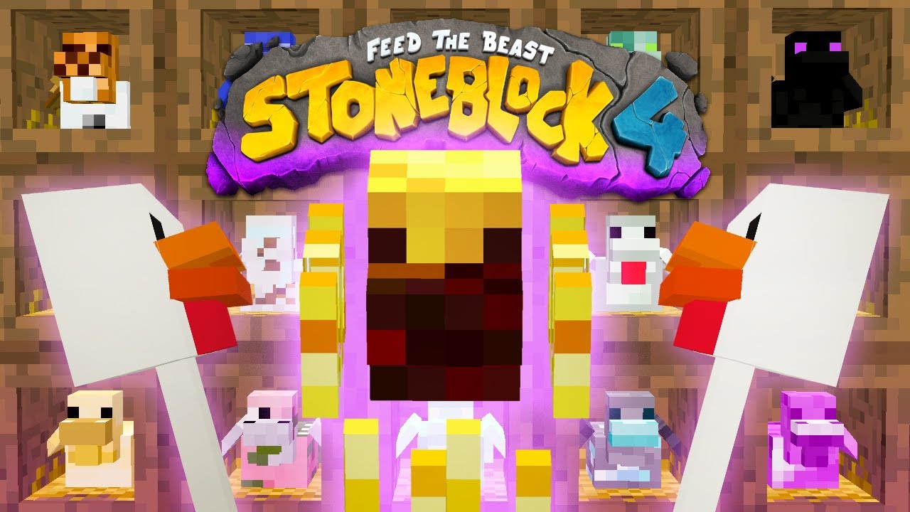 Stoneblock 4 Minecraft Modpack EP12 Most Overpowered CHICKENS Ever with ROOST