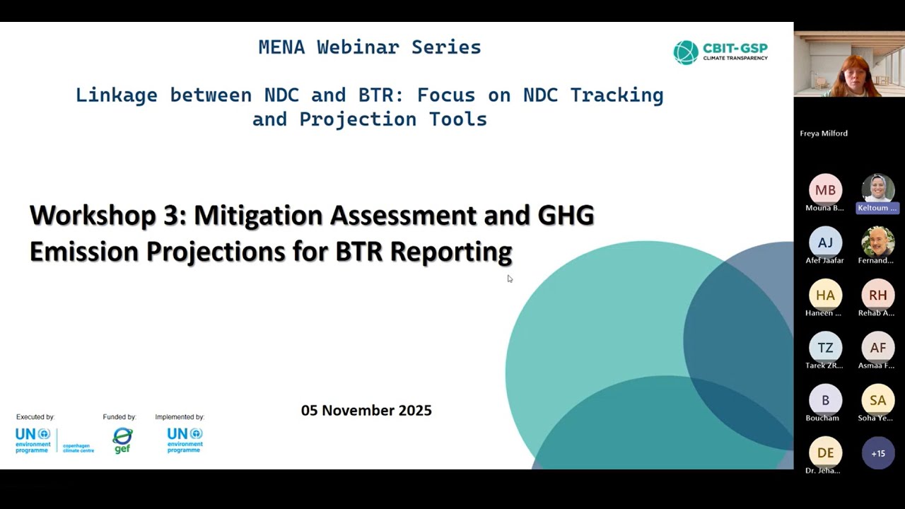 MENA Webinar Series session 3 on NDC-BTR linkages: Focus on NDC Tracking and Projection Tools