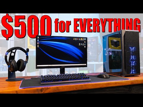 $500 FULL Gaming Setup! (PC + Monitor + Keyboard + Mouse + Headset)