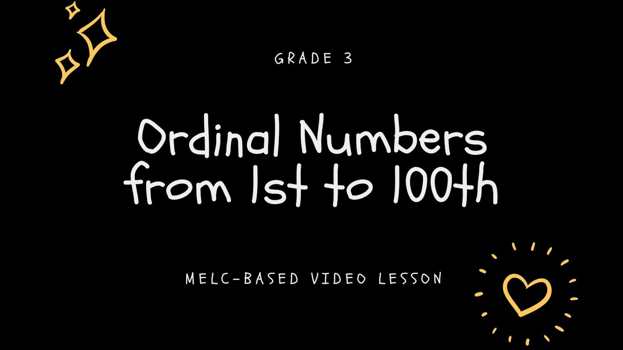 MATH 3  Q1 Lesson 7: ORDINAL NUMBERS FROM 1ST TO 100TH