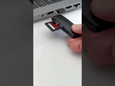 Plugging the memory card converter into USB to access the SD Card on this notebook model #shorts