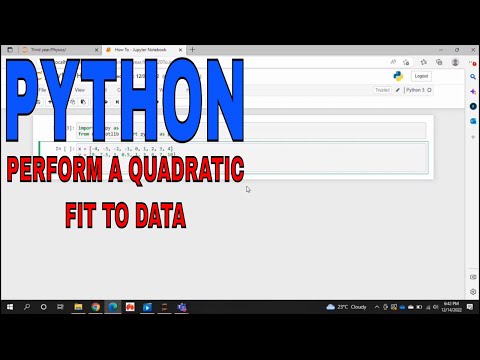 ✅ How To Perform A Quadratic Fit To Data In Python 🔴