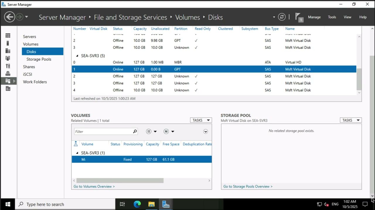 AZ-800 Administering Windows Server Hybrid: Lab 9 - Implementing storage solutions in Windows Server