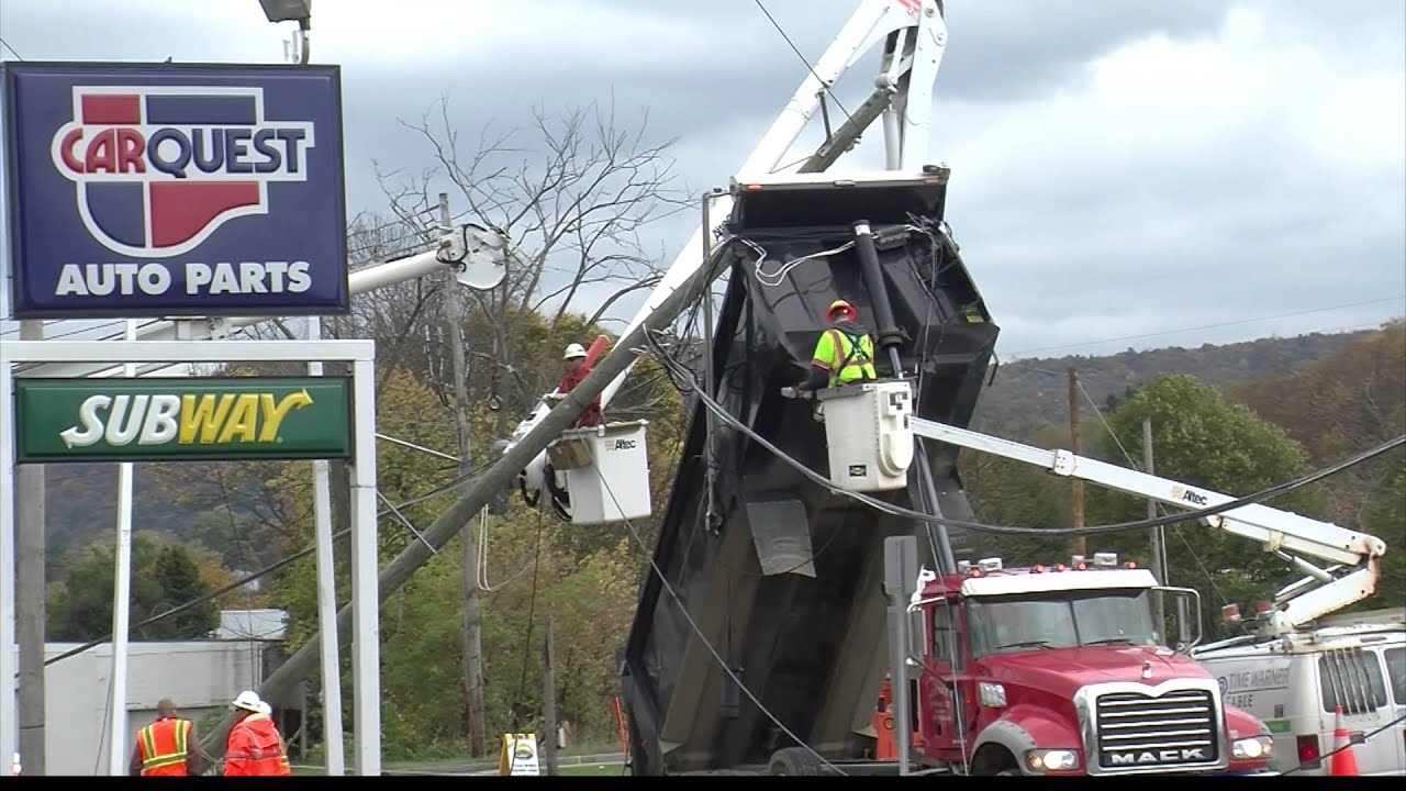 Dump Truck Downs Wires