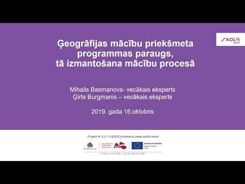 Ģeogrāfijas mācību priekšmeta programmas paraugs pamatizglītībā