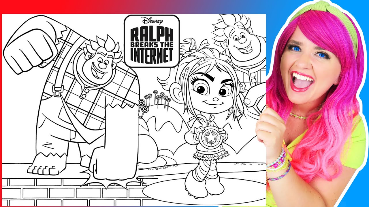 Coloring Wreck-It Ralph & Vanellope Von Schweetz Disney Coloring Pages | Prismacolor Markers