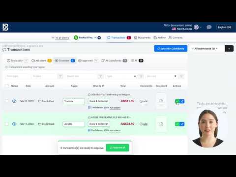 Bookkeeper's onboarding on Booke AI - QuickBooks Online company