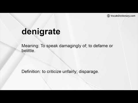 denigrate Meaning