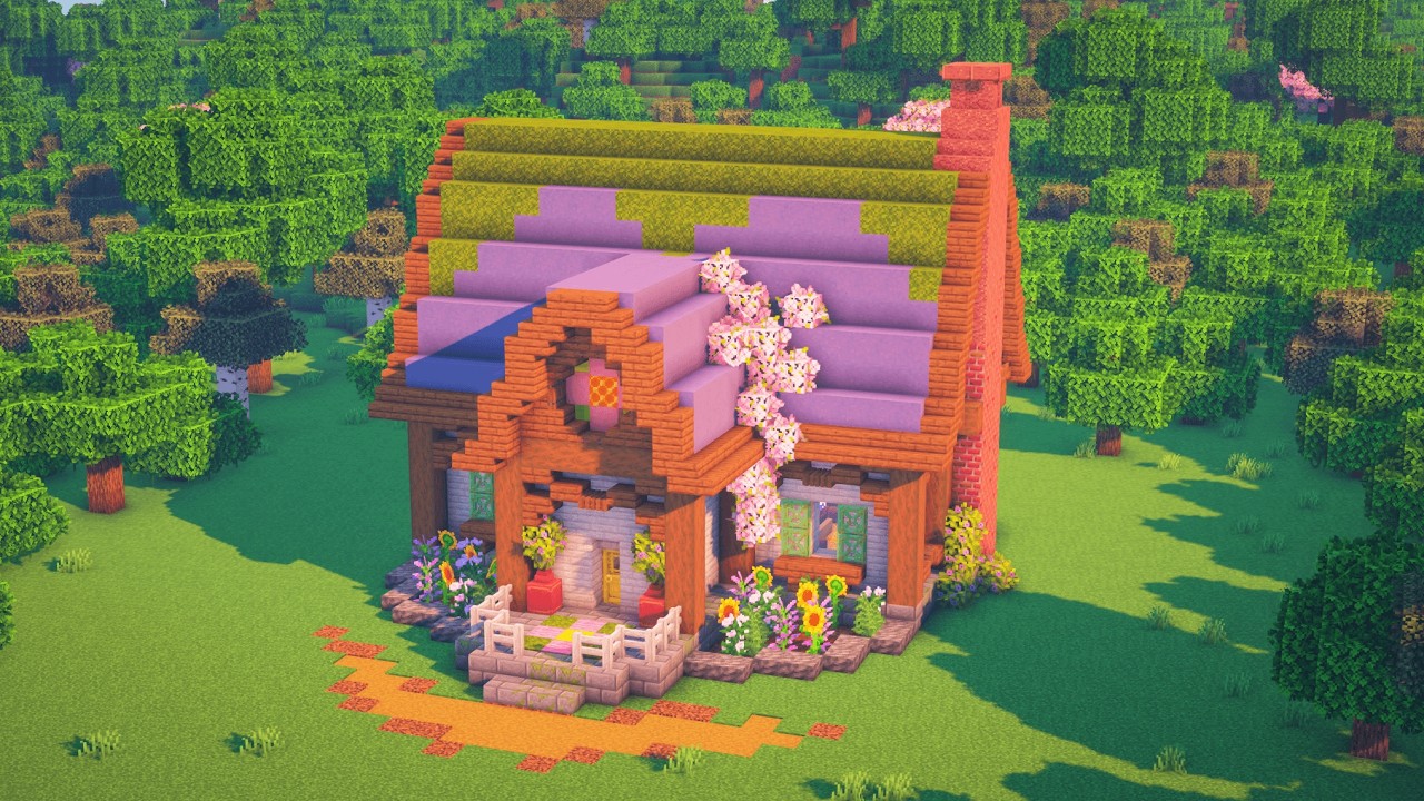 Minecraft | How to Build the Coziest Survival Cottage 🌸 (Easy ...