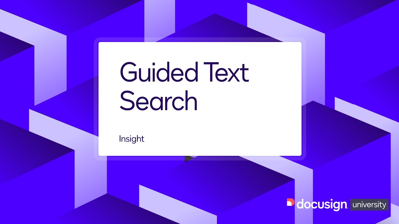 Docusign Insight: Guided Text Search