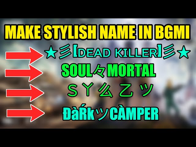 100 best BGMI names with symbols and unique fonts in 2023
