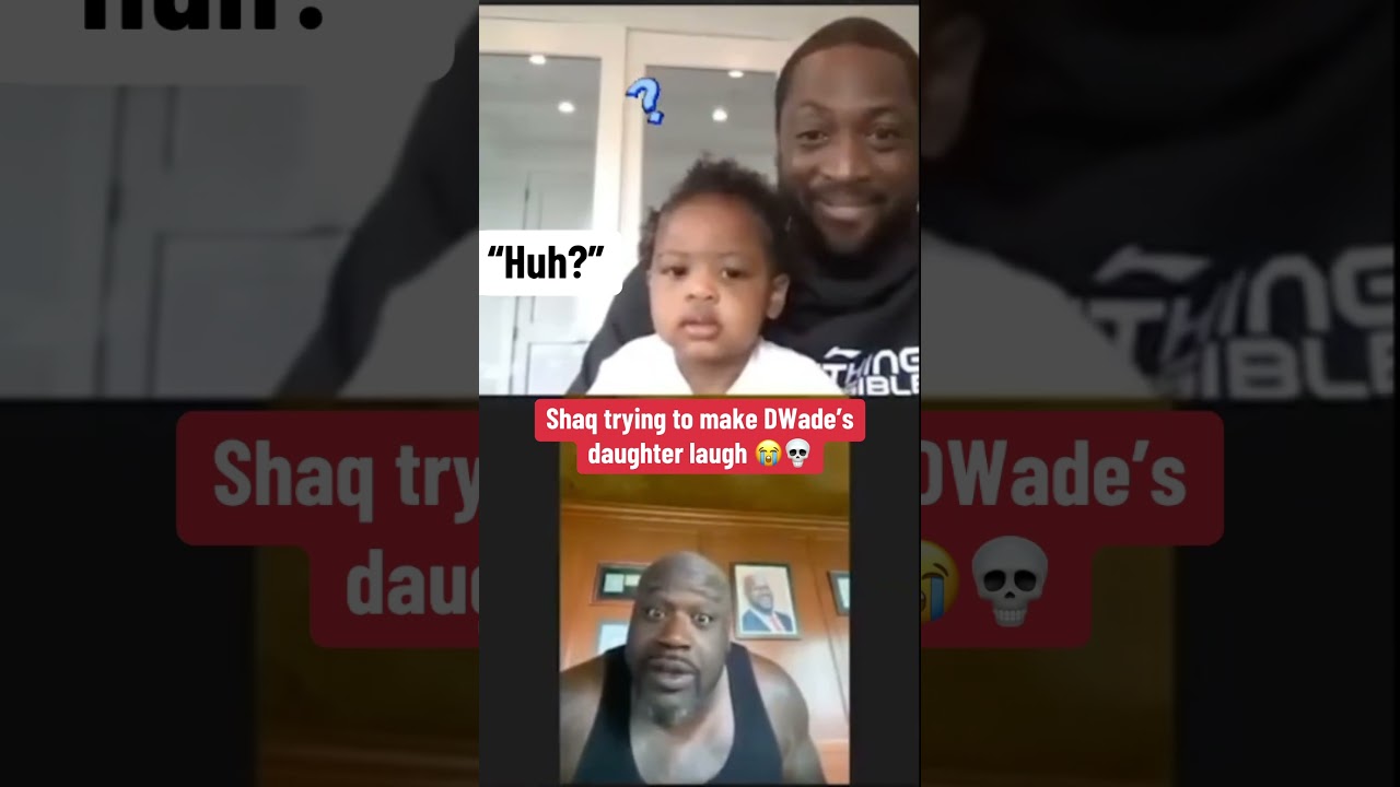 Shaq Trying To Make DWade's daughter laugh 💀😂 #shaq #nba #basketball cr:bleacherreport