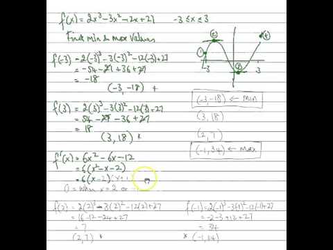 Find min and max of function in bounded domain – Year 12 ATAR ...