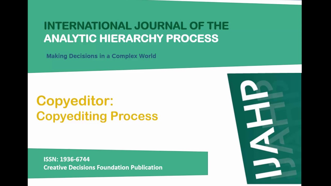 Copyeditor: Copyediting process in OJS 3