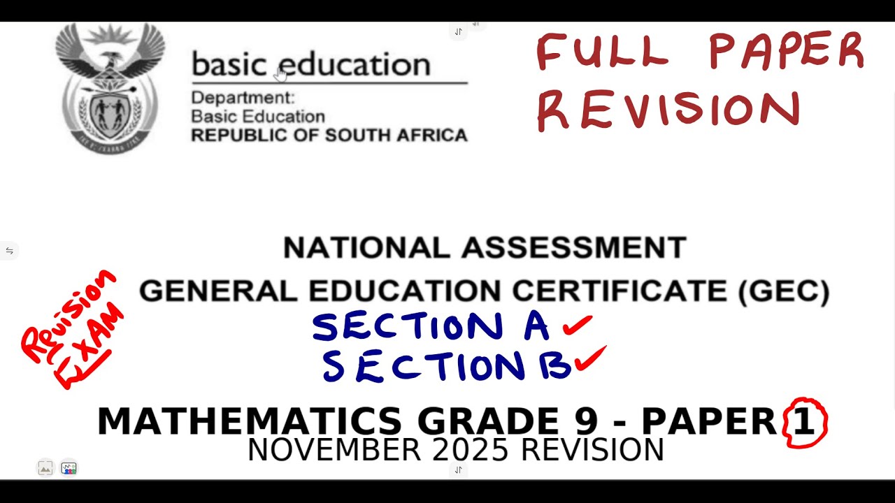 Mathematics Grade 9 GEC Exam Revision - November 2025 Preparations @mathszoneafricanmotives