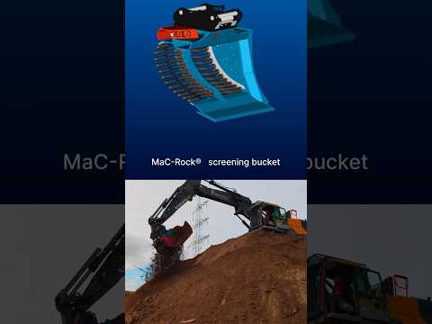 Screening Bucket with eccentric bars 100% designed for function by MaC-Rock® Made in Germany🇩🇪