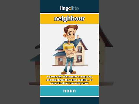 🇬🇧 Neighbour Meaning : Flash Card : Learn English Vocabulary