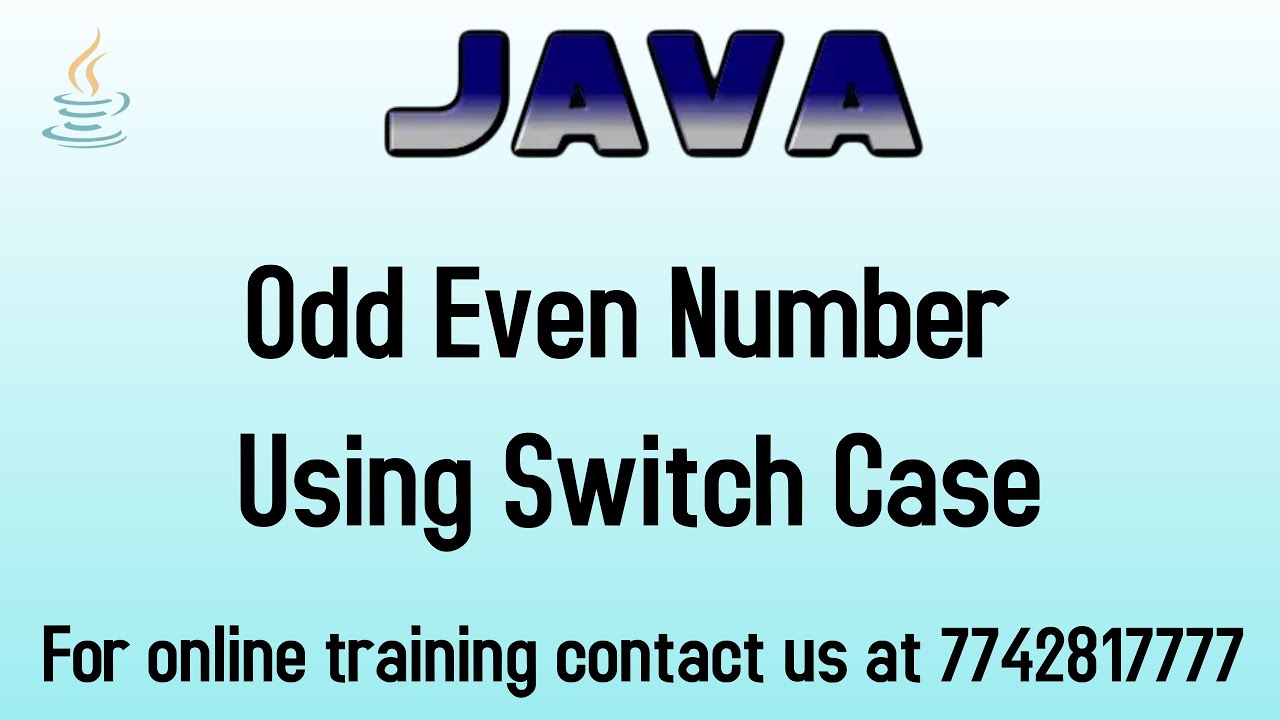 Odd even program using switch case in java