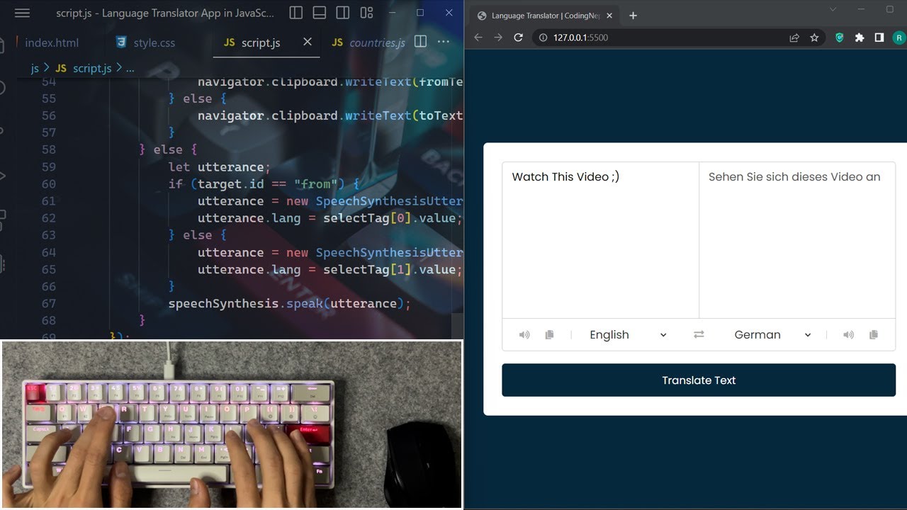 ASMR Programming - Translator App With Javascript - No Talking