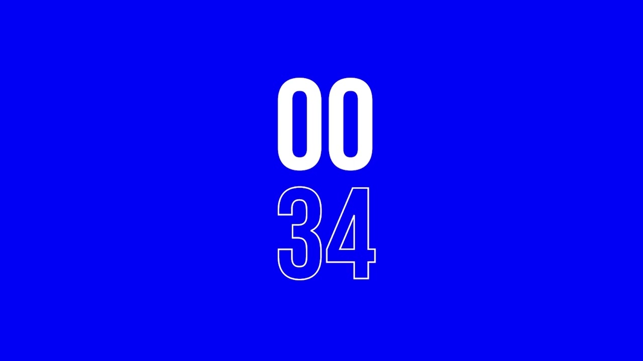 60 SECONDS Countdown Timer | Blue Chroma [White Numbers]