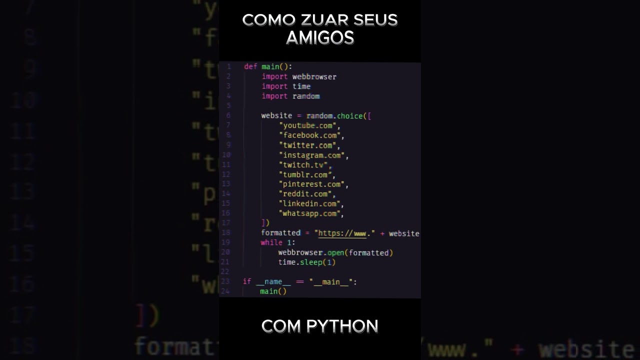 Codigo Python Para Zuar os Colegas
