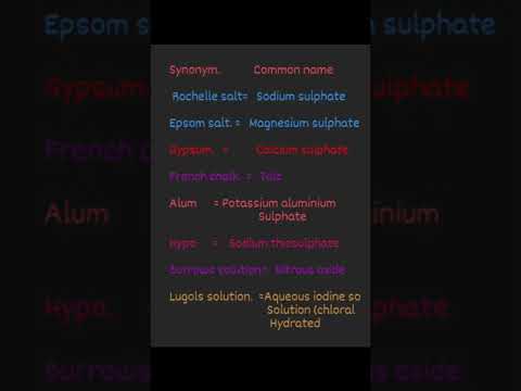 Rochelle salt || Epsom salt || gypsum salt || alum || synonyms|| #shorts #short #pharmacy