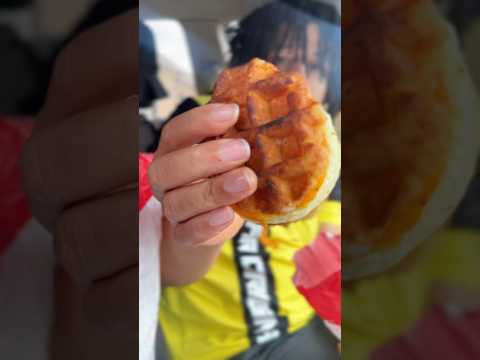 First Trying Scooters Coffee Went A Little Like… #scooterscoffee #wafflesandwich #shorts